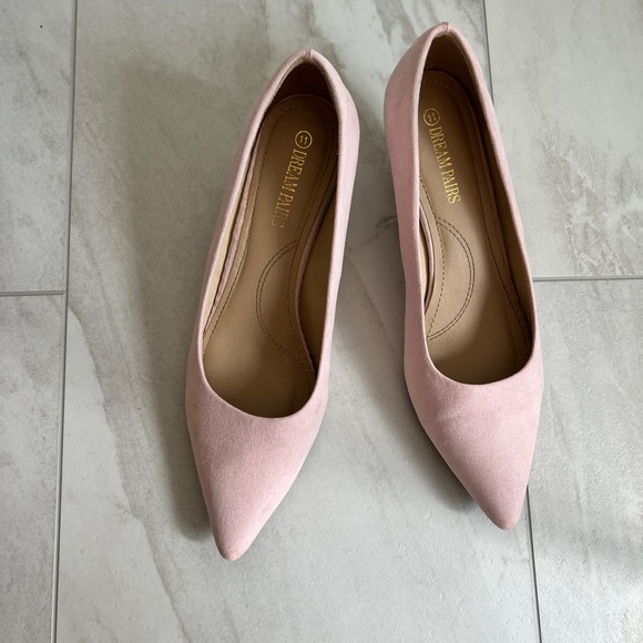Dream Pairs | Shoes | Light Pink Suede Heels Small Heel Slightly Used ...
